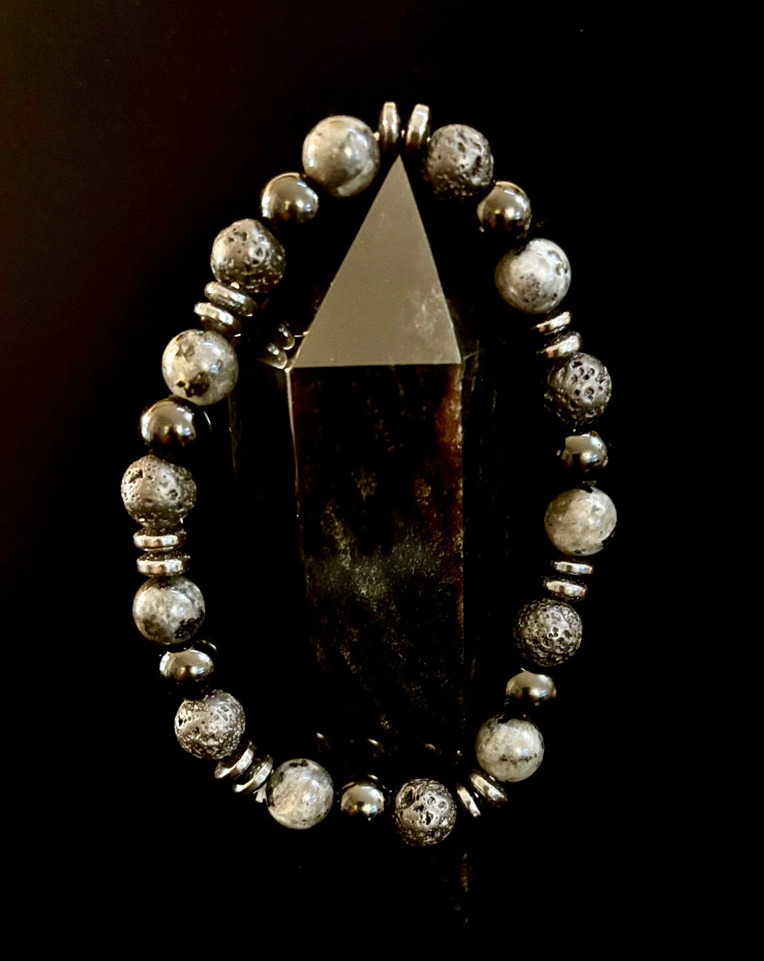 Men's Mystic Warrior Bracelet – Labradorite, Black Onyx & Lava Rock wi ...