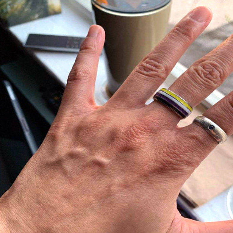 Aromantic Pride Stainless Steel Ring – Outer Peace Gear